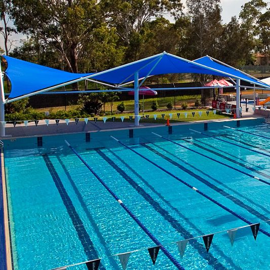 Pool Shade Sails and Structures for Water Parks and Aquatic Centres