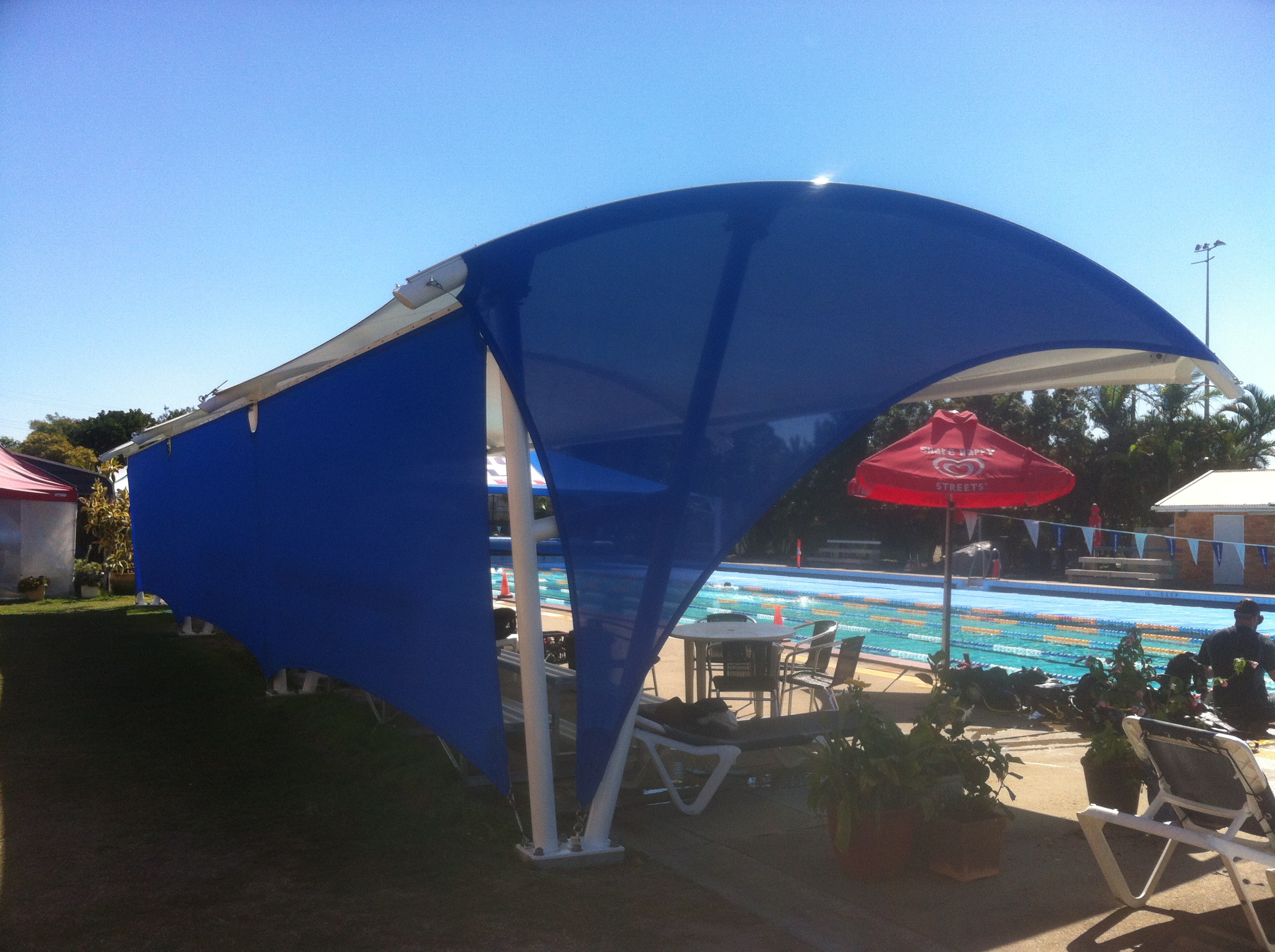 Bellbowrie Swimming Club Sun Shade Structures | Pool Sun Shade areas